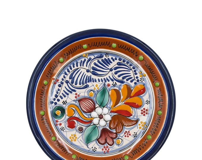 Vintage Talavera Mexican Art Pottery Small Wall Plate Blue Floral 6" - Etsy