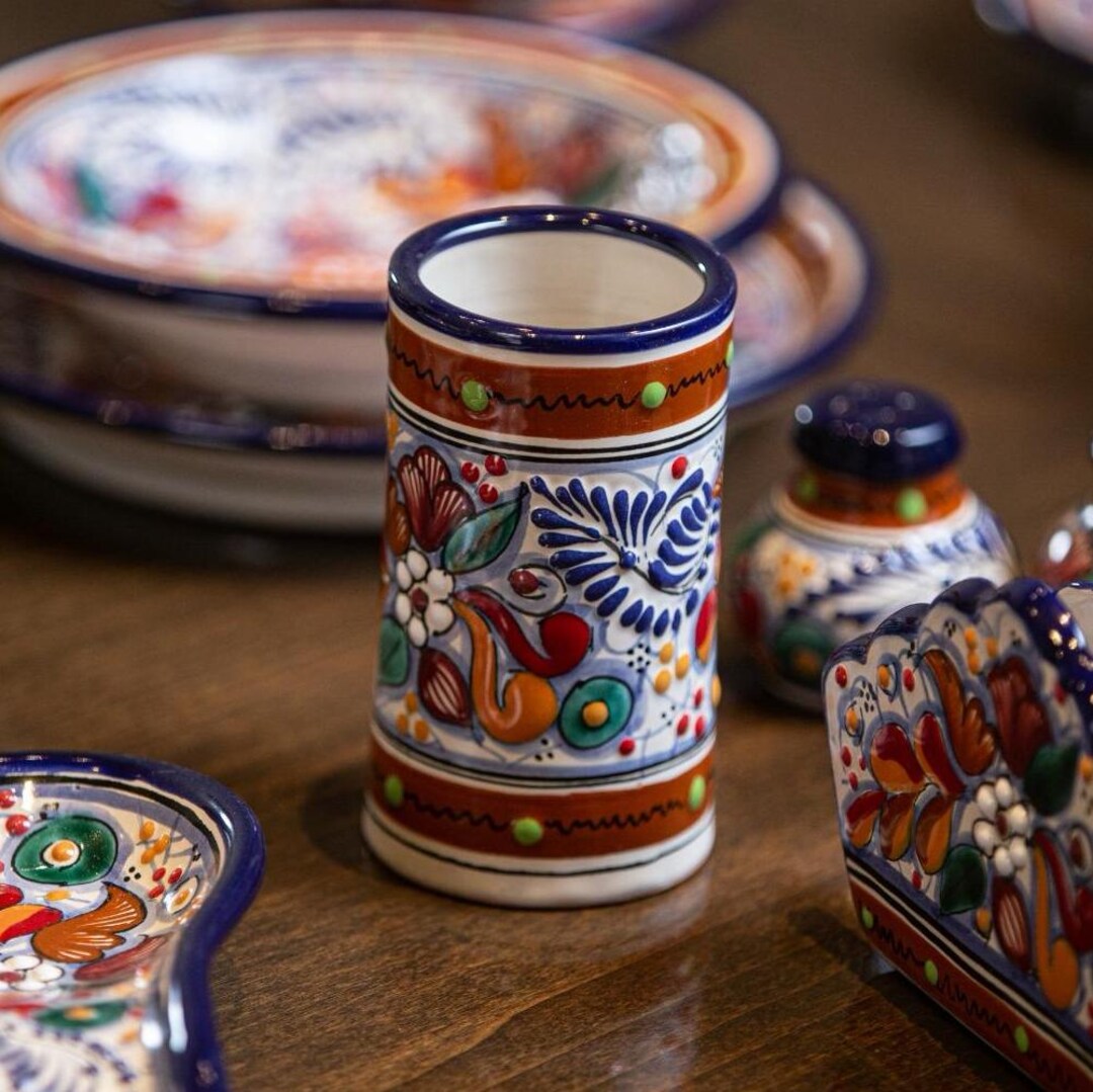 Talavera Mexican Cups – Hand Painted Ceramic Mugs – Colorful Puebla ...