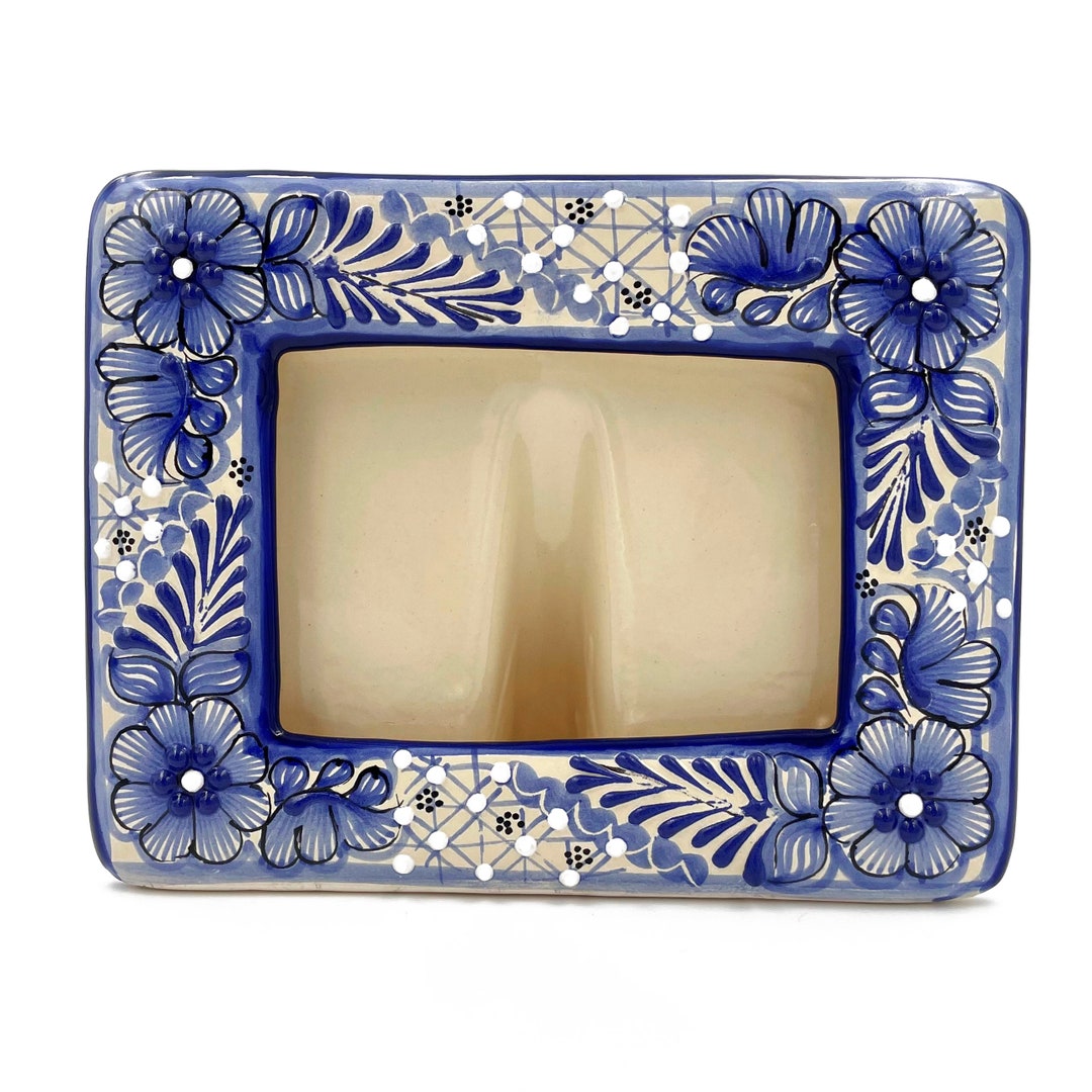 7.5x6 Blue & White Talavera Ceramic Frame Handcrafted Mexican Decor ...