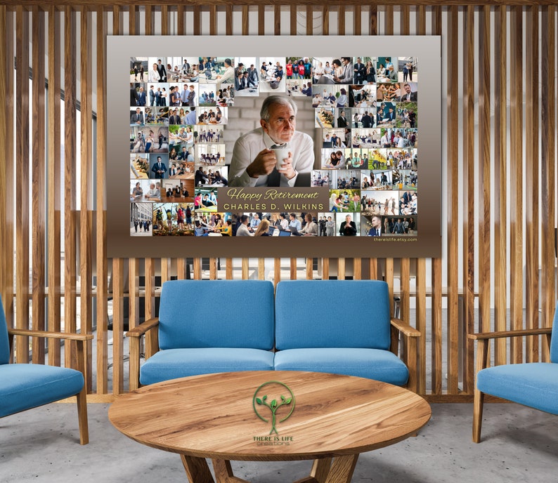 Personalized Corporate Gift Retirement Photo Collage - Printed Framed ...