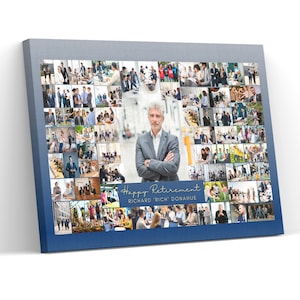 Personalized Retirement Photo Collage - Custom Business Gift – Printed ...