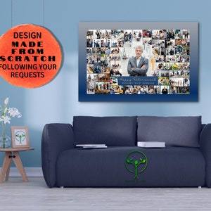 Custom Retirement Photo Collage Corporate Digital / Work Friends Unique ...