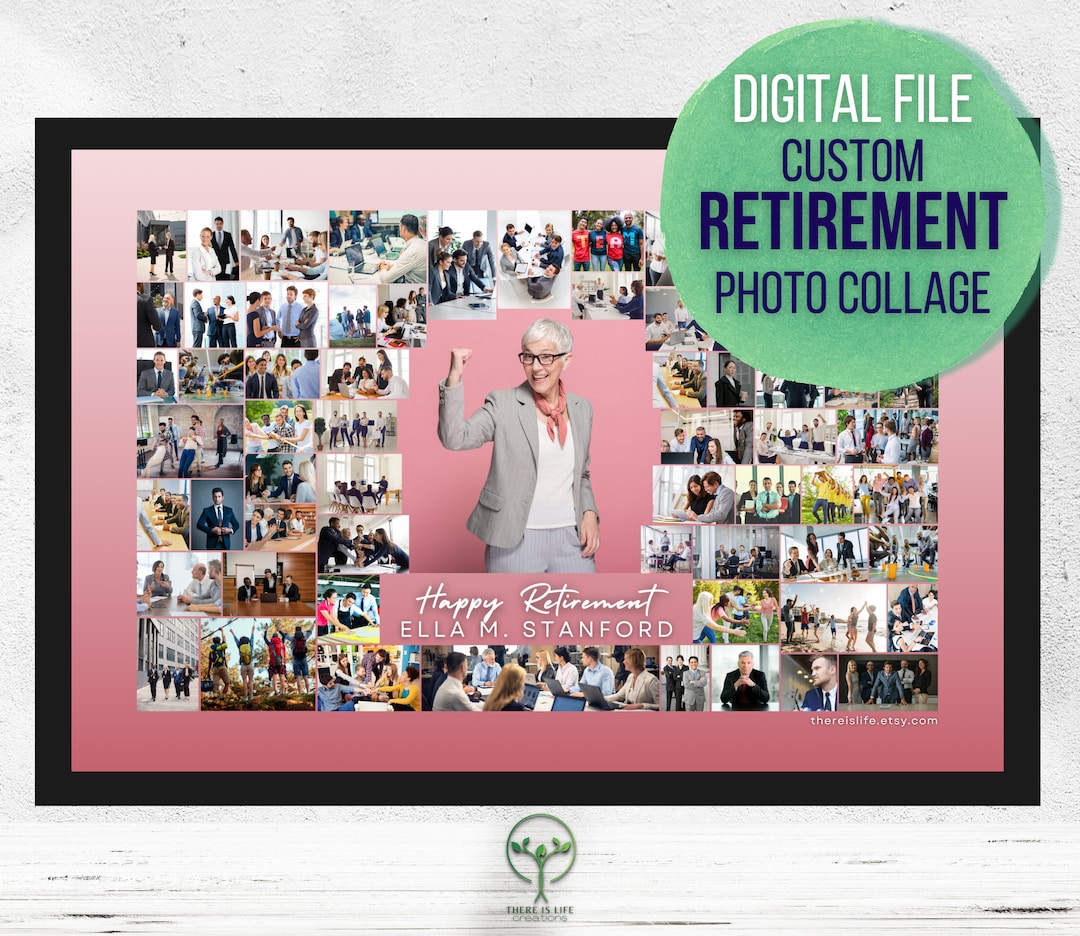Digital Retirement Photo Collage – Personalized Downloadable Gift for ...