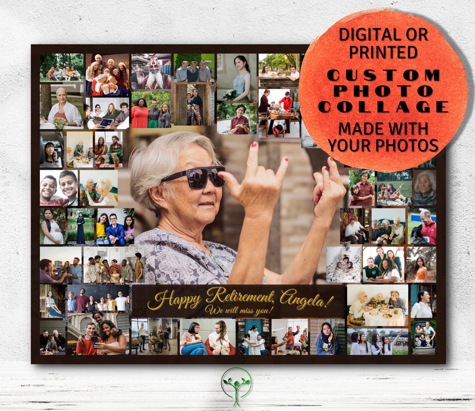 Custom Photo Collage Retirement Party Digital or Printed Wall | Etsy