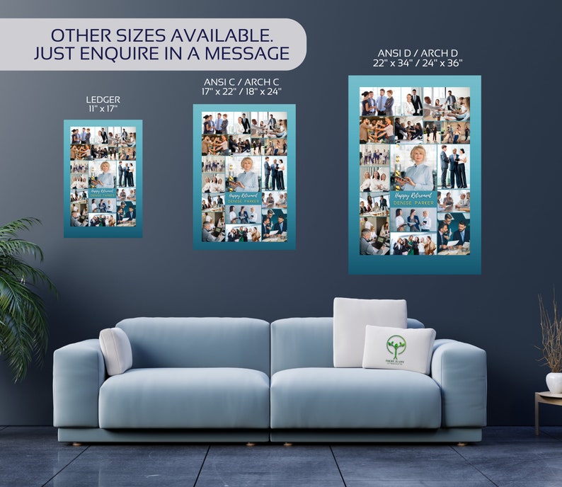 Custom Retirement Photo Collage Digital Printed Framed Canvas ...
