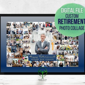 Custom Retirement Photo Collage Corporate Digital / Work Friends Unique ...