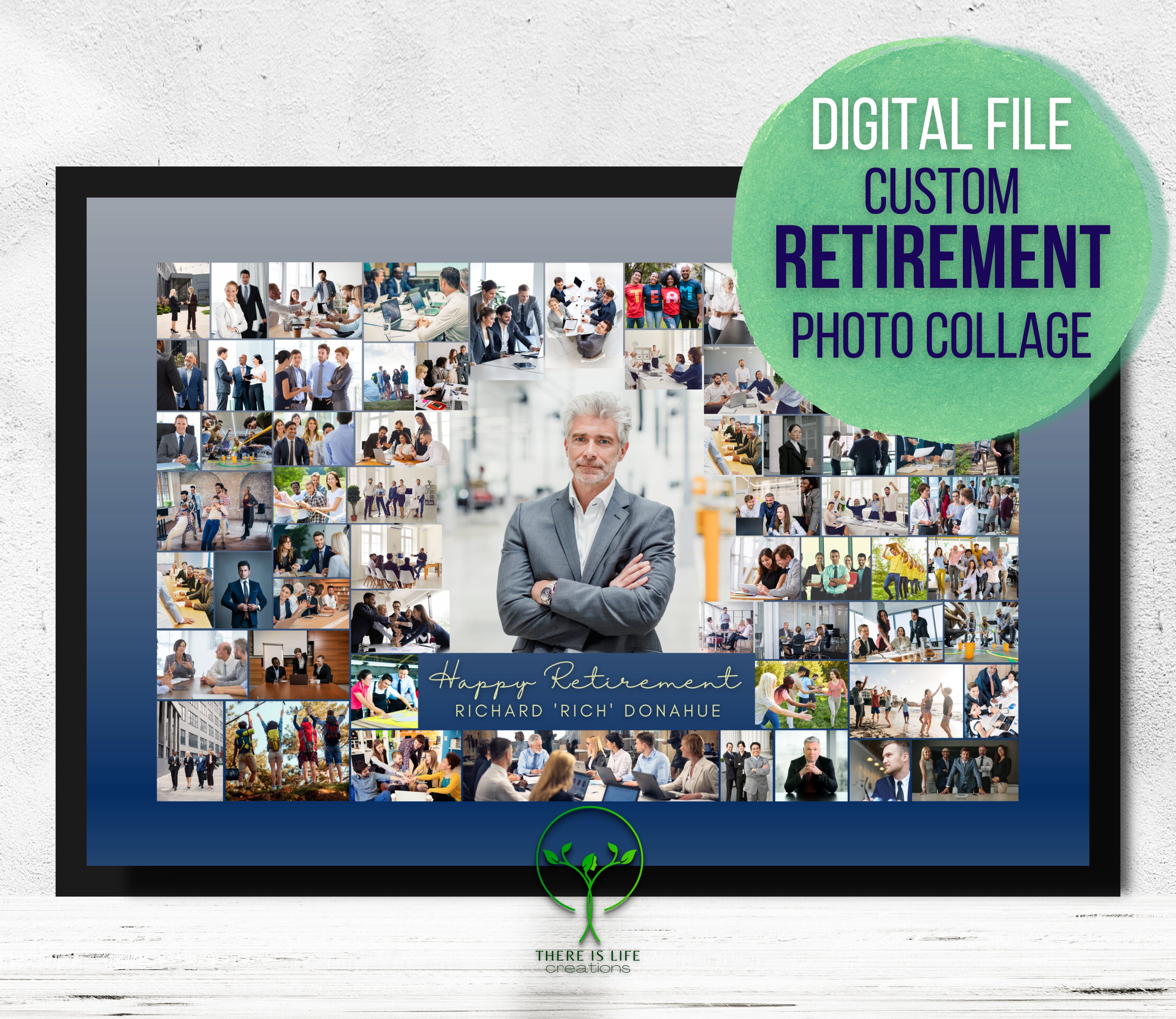 Custom Retirement Photo Collage Corporate Digital / Work Friends Unique ...
