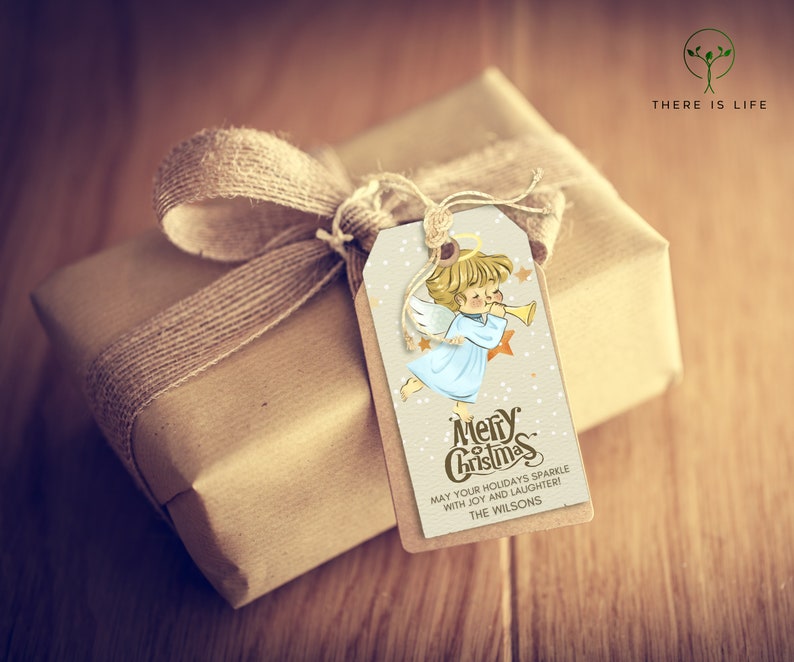 Christmas Gift Tag Angel Digital Canva Template / Editable | Etsy