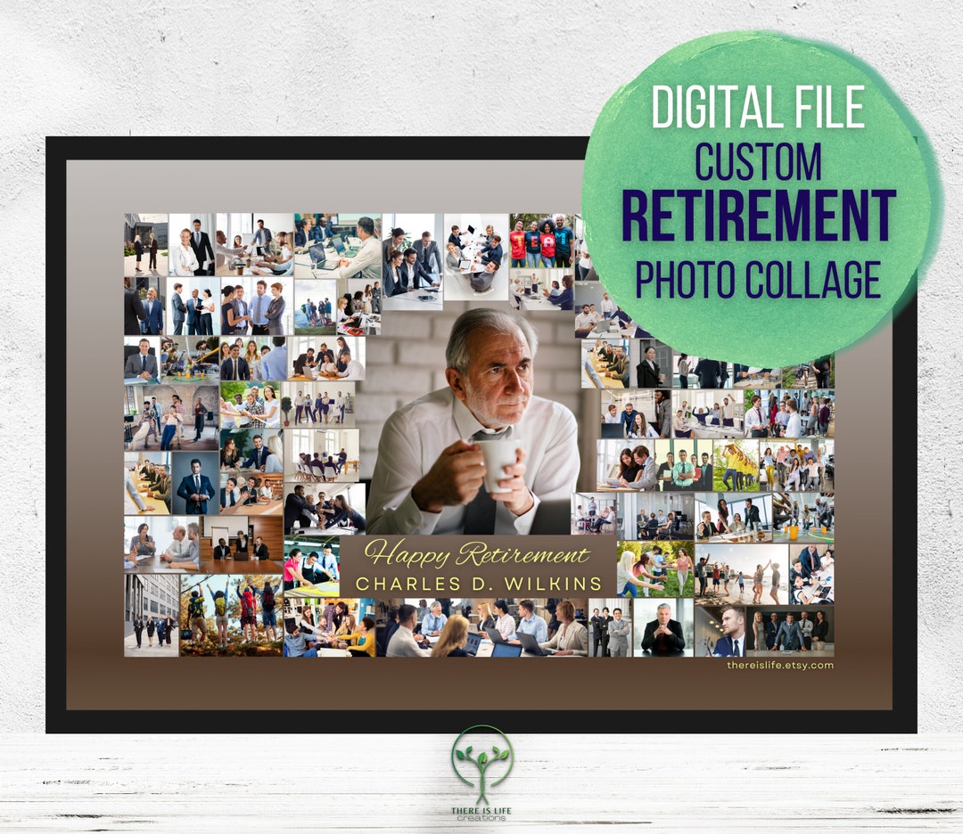 Custom Retirement Photo Collage Digital Gift | Personalized Boss ...