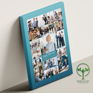 Custom Retirement Photo Collage Digital Printed Framed Canvas ...