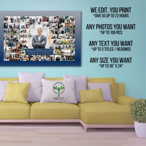 Custom Retirement Photo Collage Corporate Digital / Work Friends Unique ...