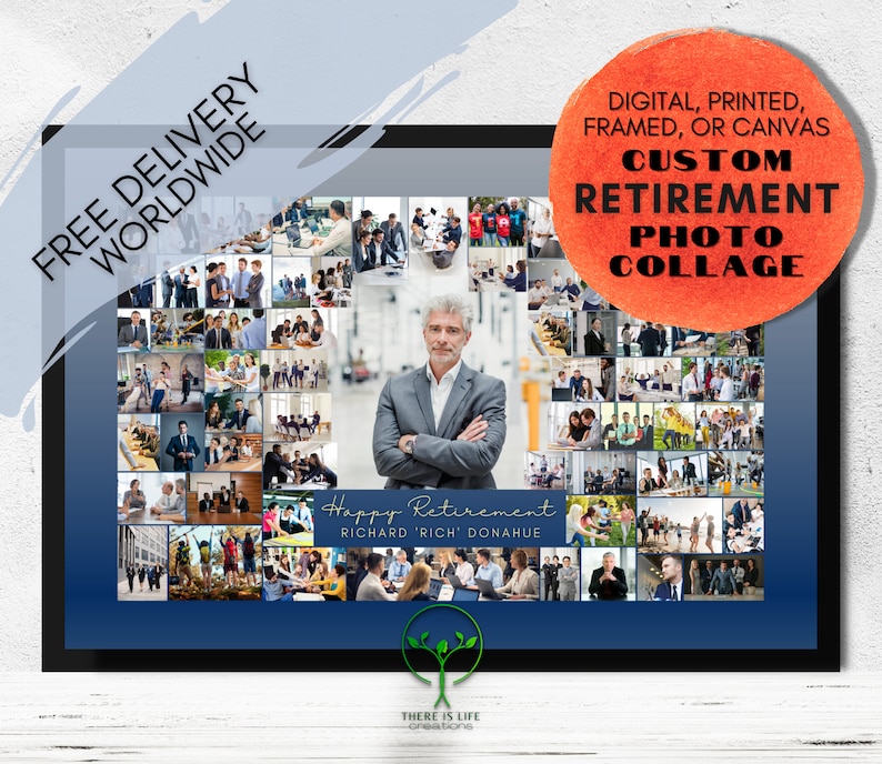 Personalisierte Fotocollage, Arbeitskollege Kollege Ruhestand ...