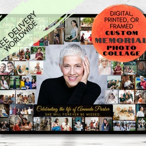 Custom Memorial Photo Collage Digital Printed or Framed Wall - Etsy