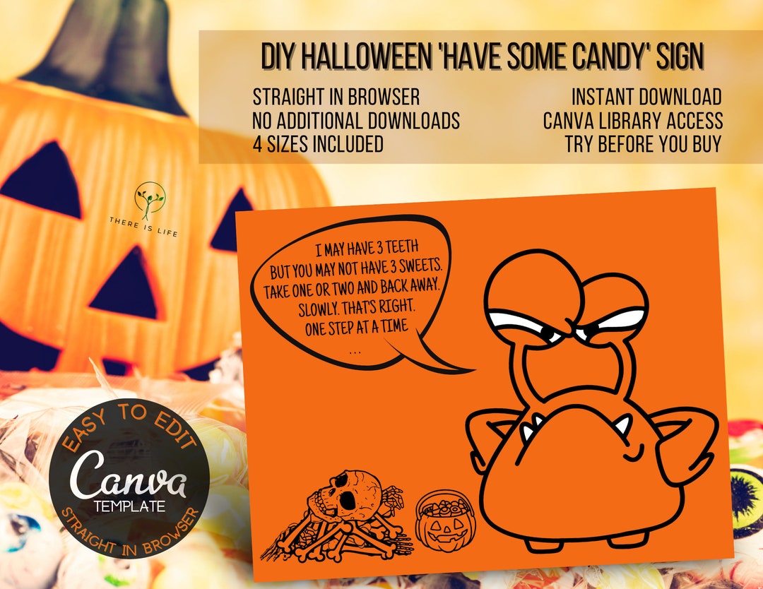 Halloween DIY Printable Have Some Candy Canva Template / Editable ...