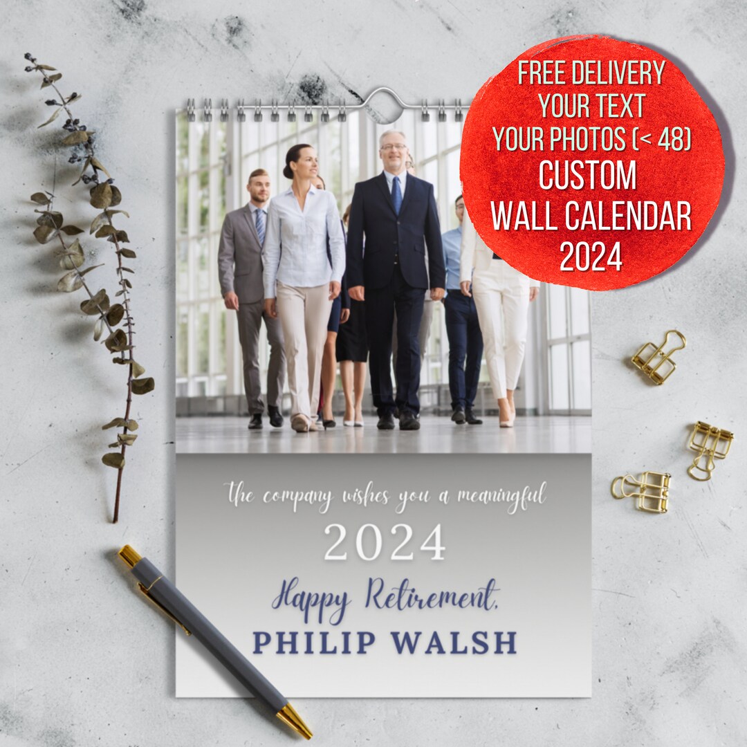 2024 Custom Retirement Photo Collage Wall Calendar / Wall Decor ...
