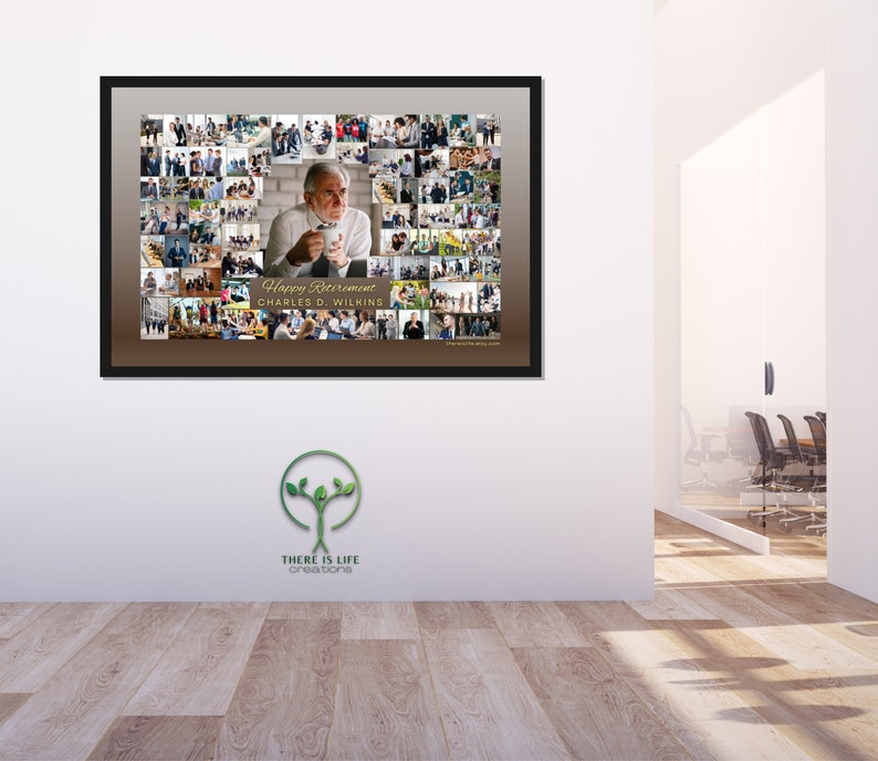 Personalized Corporate Gift Retirement Photo Collage - Printed Framed ...