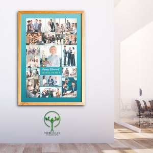 Custom Retirement Photo Collage Digital Printed Framed Canvas ...