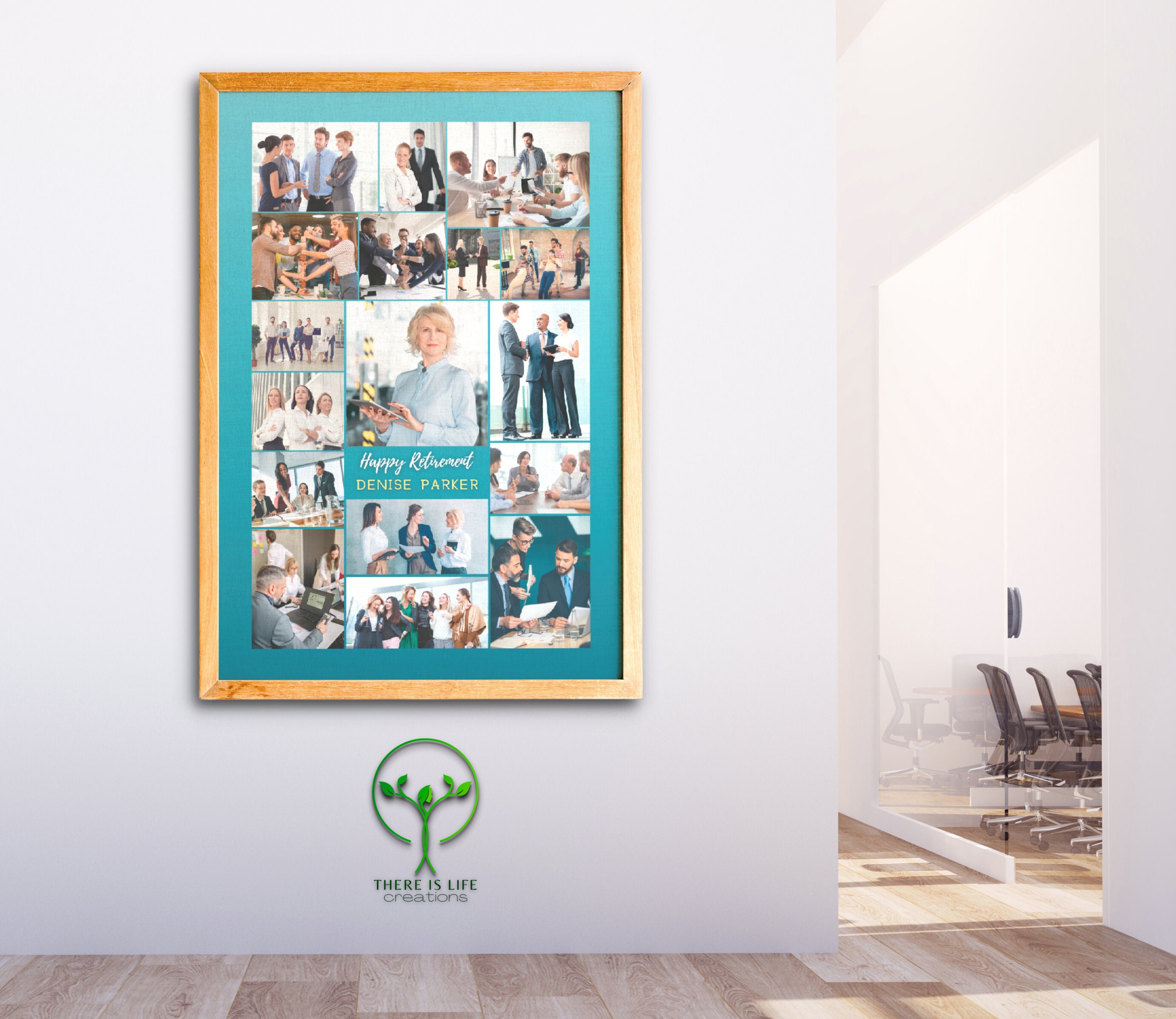 Custom Retirement Photo Collage Digital Printed Framed Canvas ...