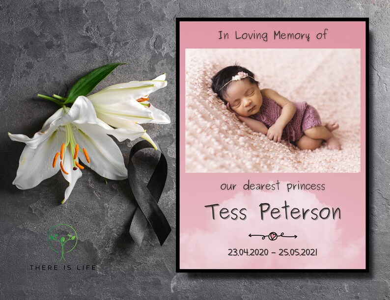 Funeral Poster Welcome Sign Canva Template / Loss of Child Memorial ...