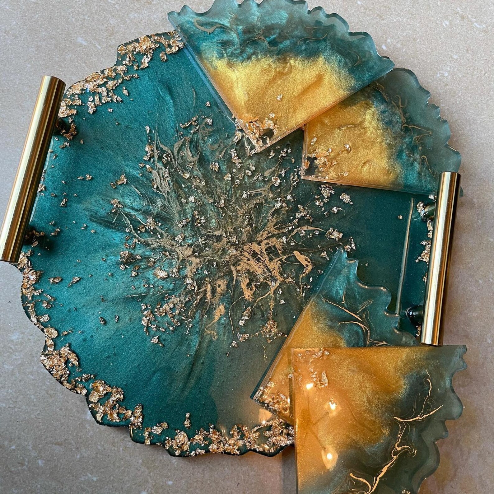 Large Round Resin Tray Made to Order Serveware Serving - Etsy