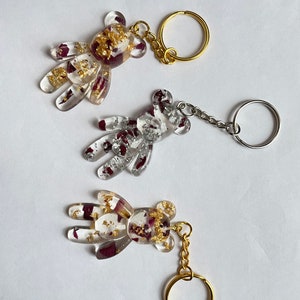 Resin Teddy Bear Keyring, Keychain -resin Accessories- Personalised ...