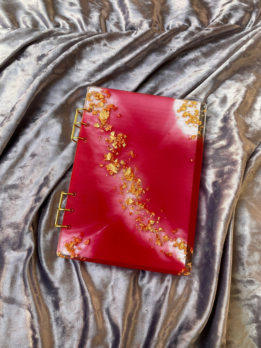 A5 Refillable Resin Notebook- 60 Sheets- Made to Order Gift Idea-gold ...