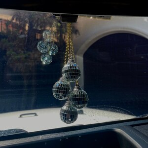 Cascading Mini Disco Gold Chain Rear View Mirror Car Decor L Fun Funky ...