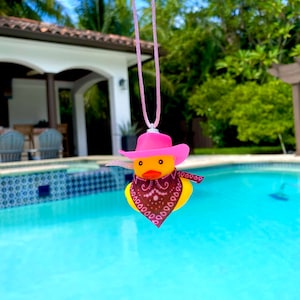 Cowgirl Rubber Duck Rear View Mirror Car Accessories L Cowboy Rubber ...