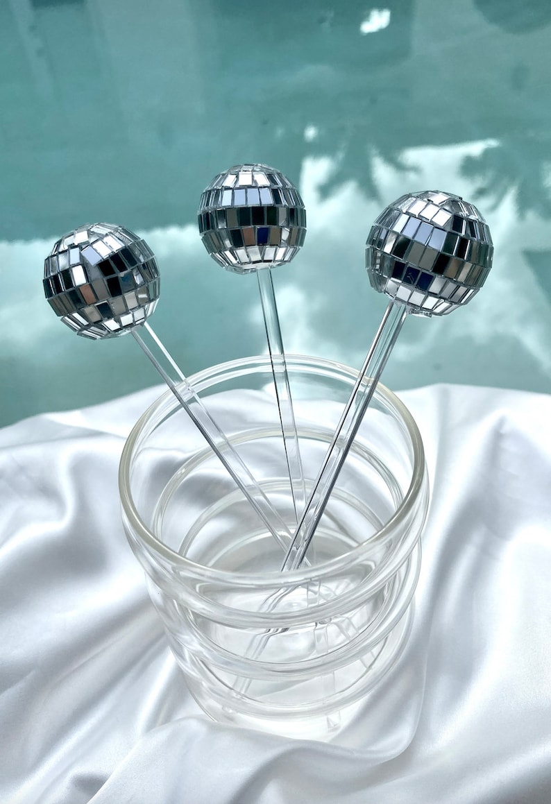 Disco Ball Drink Stirrer L Drink Disco Stirrers L Disco Party Decor L ...