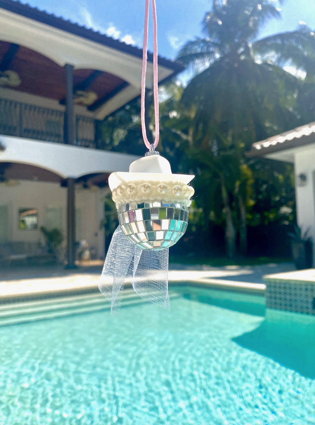 Bride White Cowboy Disco Hat Rear View Mirror Car Accessory L - Etsy