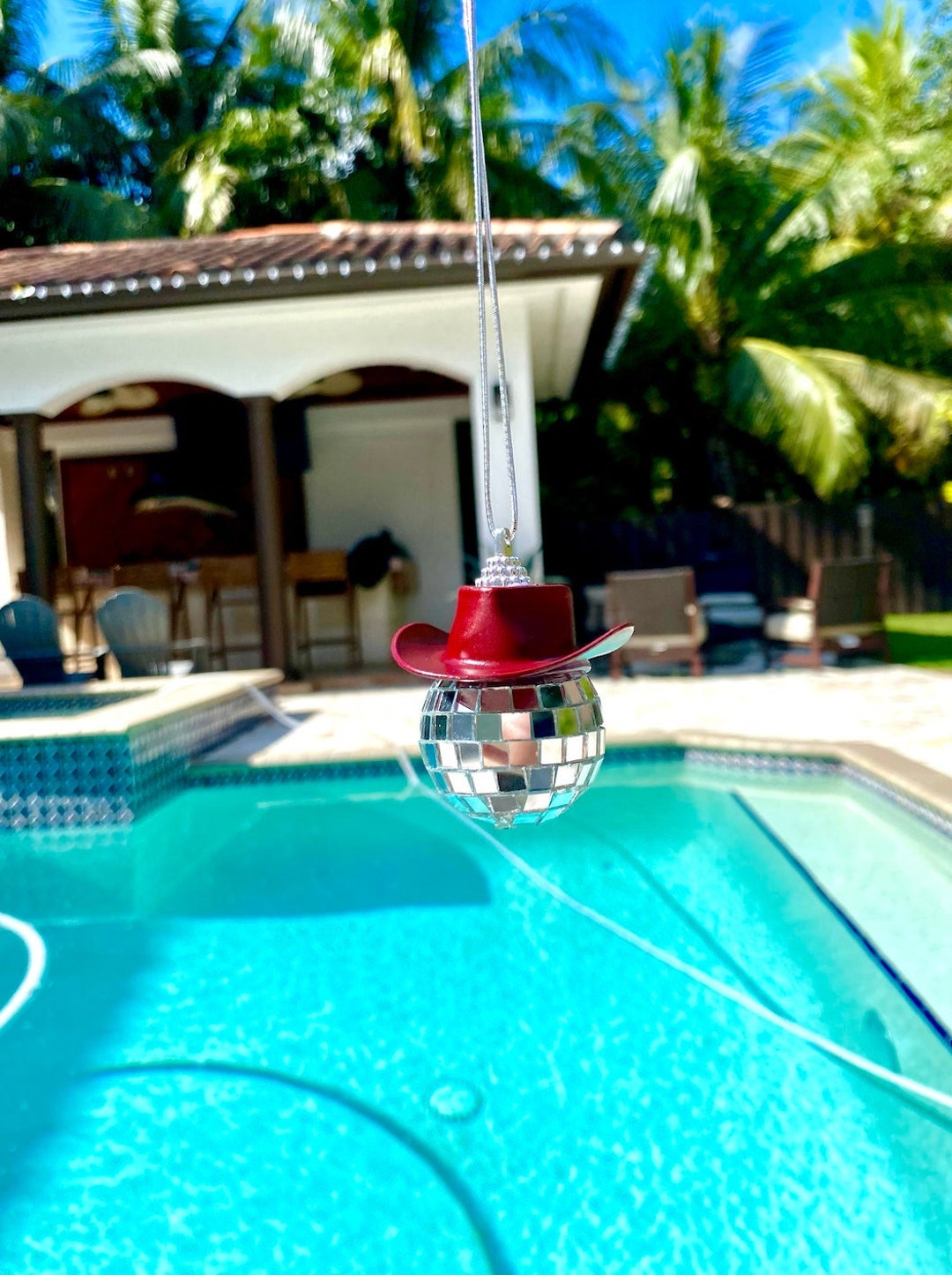 Deep Red Disco Cowboy Rear View Mirror Car Accessories L Deep Red Rear ...