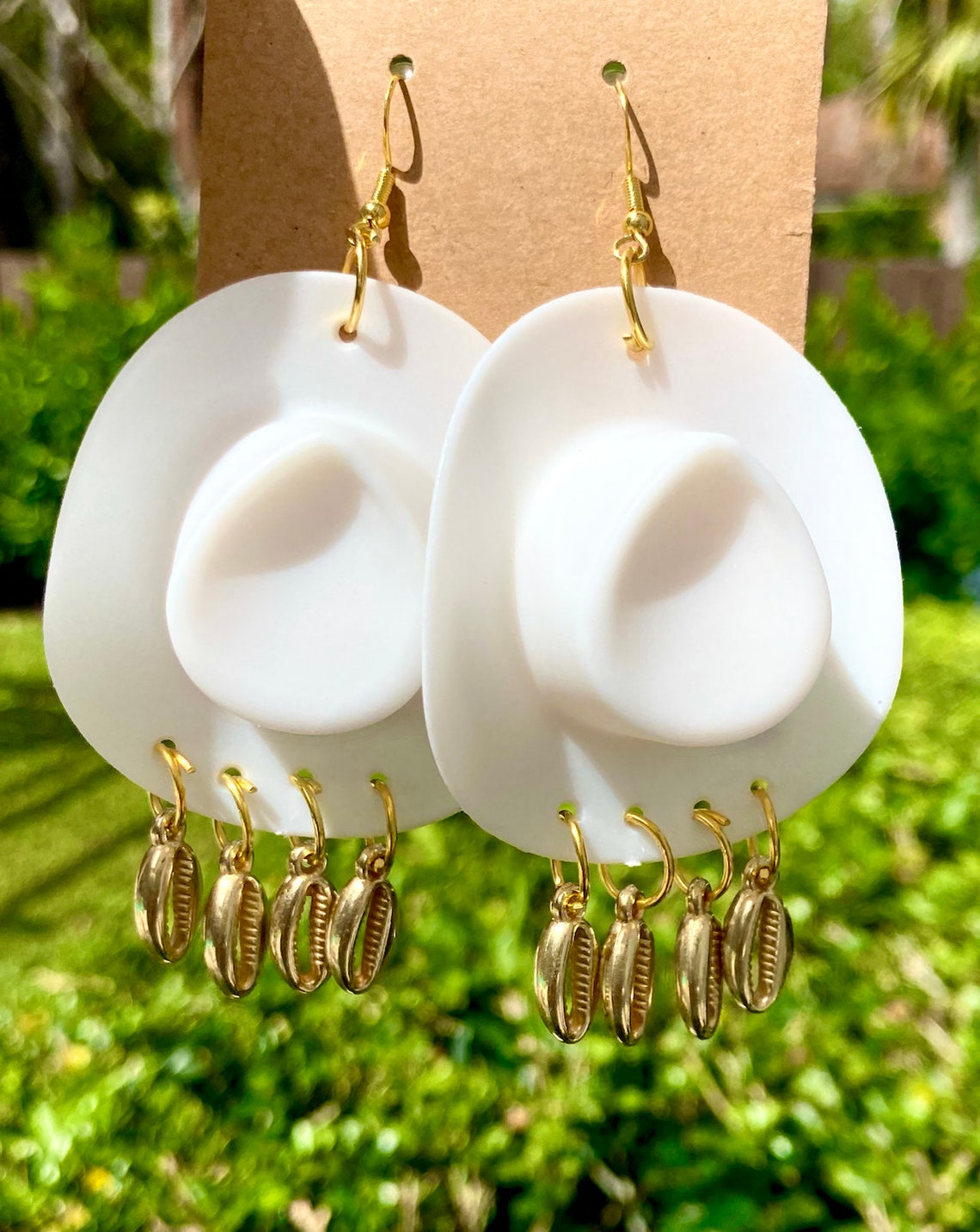 Gold Coastal Cowgirl Seashell Dangling Earrings L Gold Coastal - Etsy