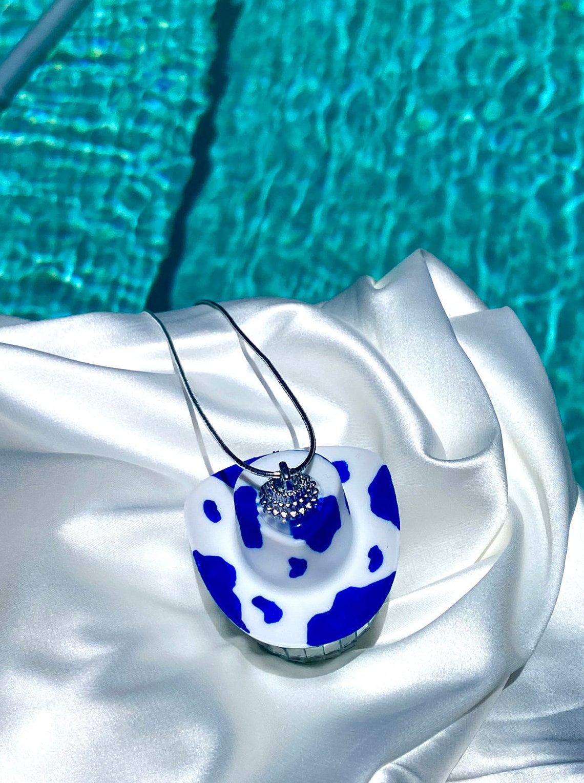 Cow Print Dark Blue Disco Cowboy Rear View Mirror Car - Etsy