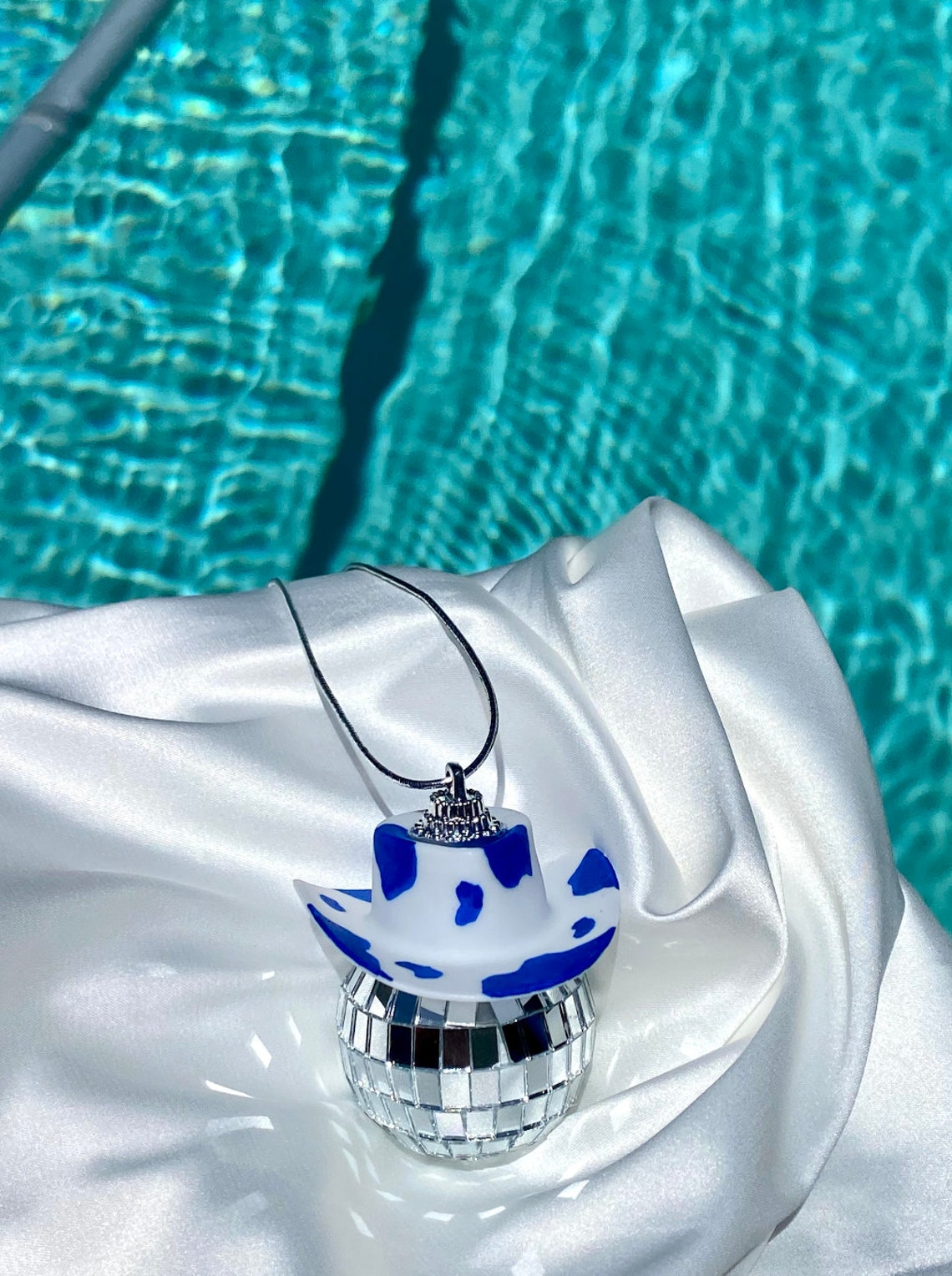 Cow Print Dark Blue Disco Cowboy Rear View Mirror Car - Etsy