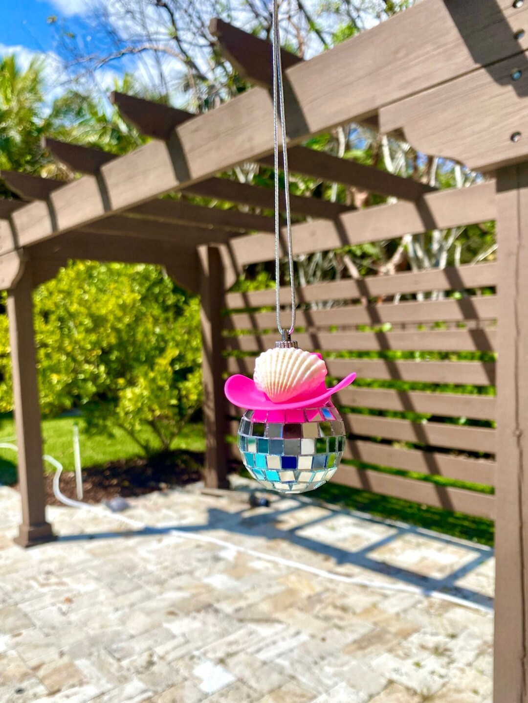 Pink Coastal Disco Cowgirl Rear View Mirror Car Accessory L Coastal ...