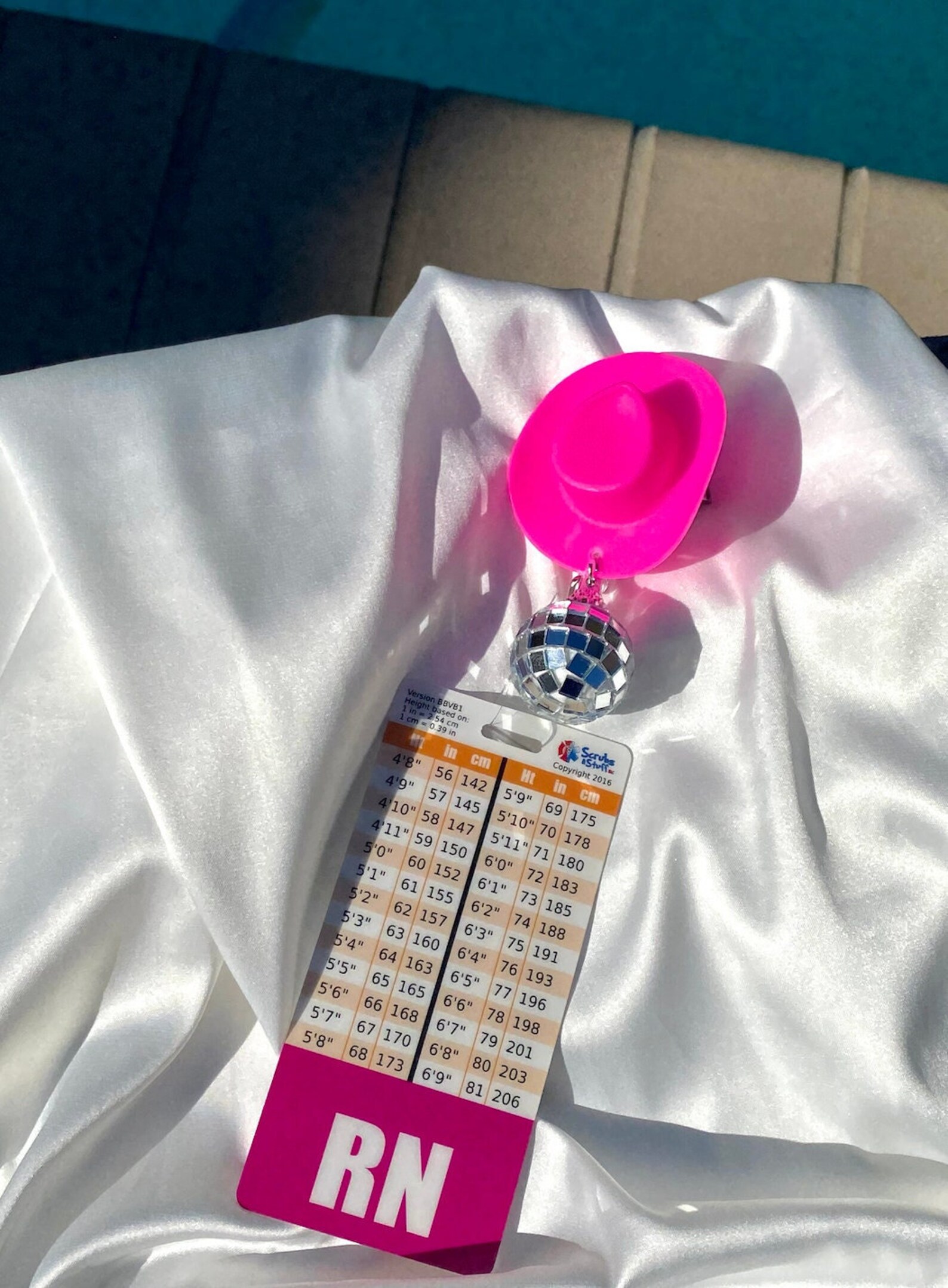 Disco Pink Cowboy Hat Nurse Health Care Worker Badge Reel L Disco ...