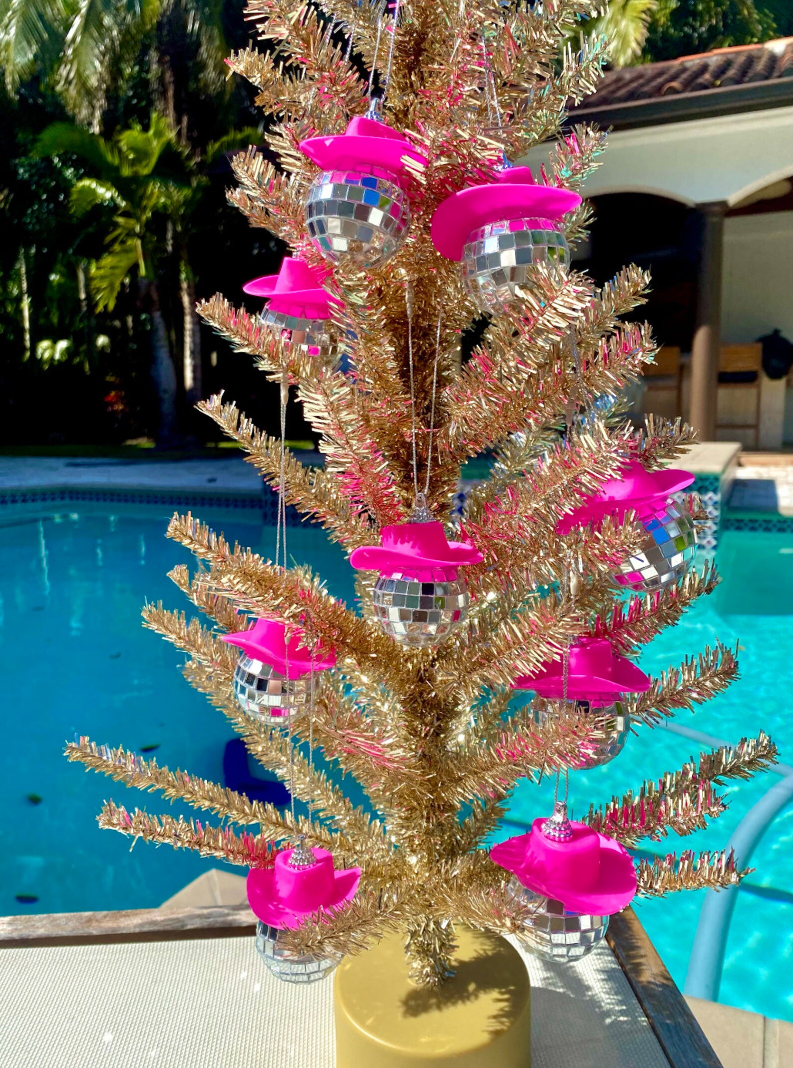 Pink Disco Cowboy Christmas Ornament L Disco Cowgirl Christmas ...