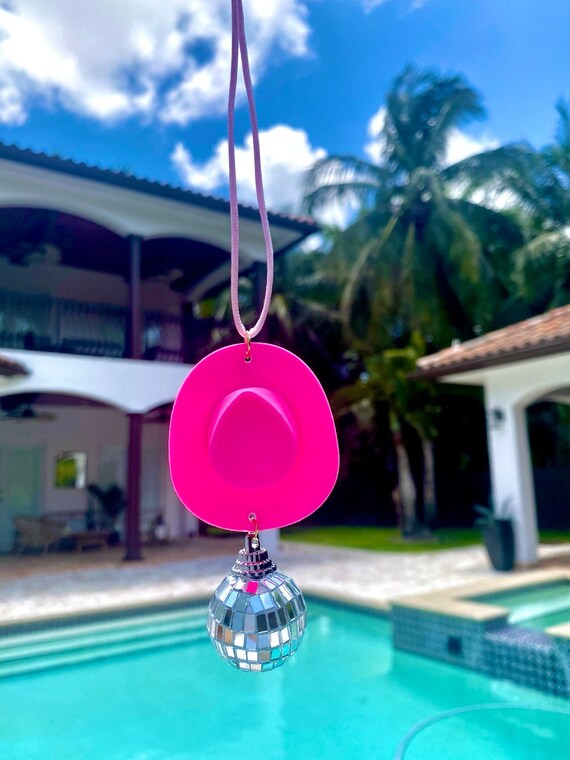 Pink Cowgirl Cowboy Hat Car Rear View Mirror Accessory Mini | Etsy