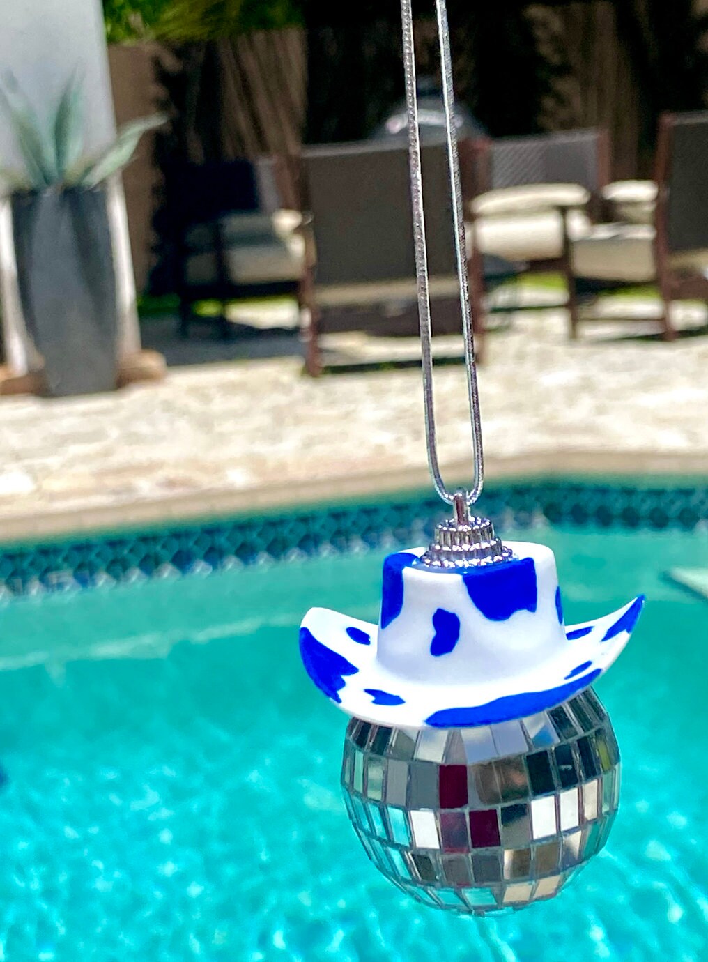 Cow Print Dark Blue Disco Cowboy Rear View Mirror Car - Etsy