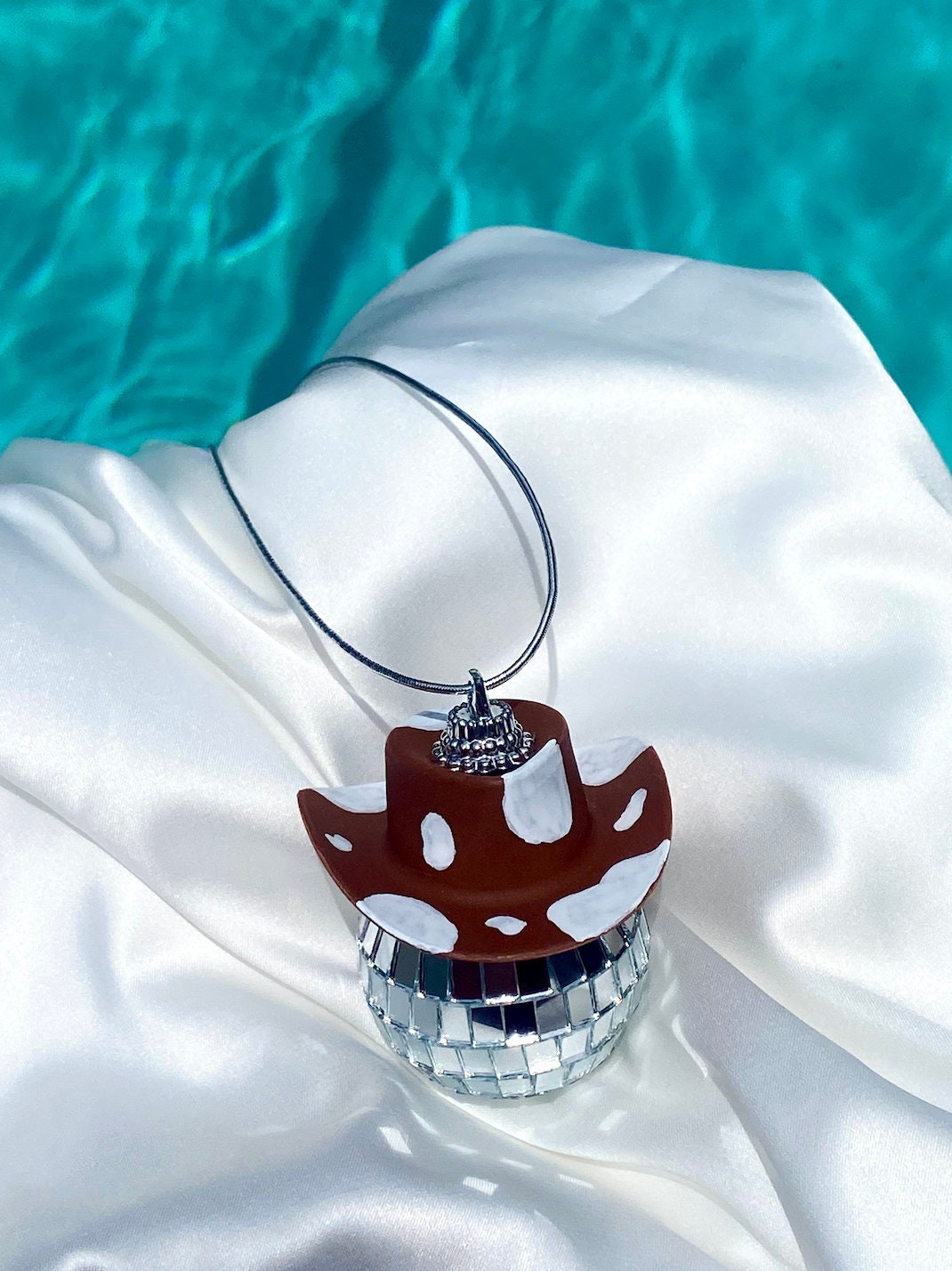 Brown Cow Print Disco Cowboy Rear View Mirror Car Accessory L Disco ...