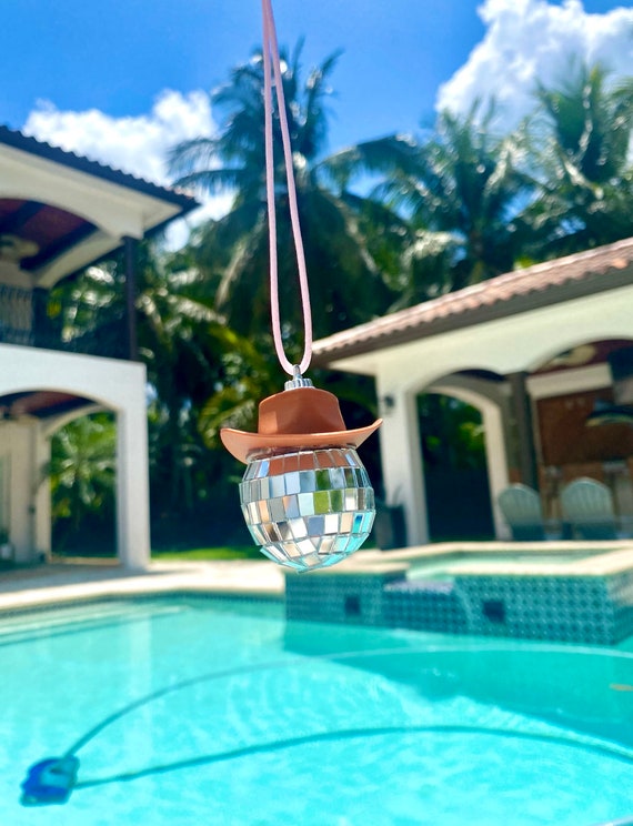 Brown Cowboy Hat Disco Car Rear View Mirror Decor L Brown - Etsy