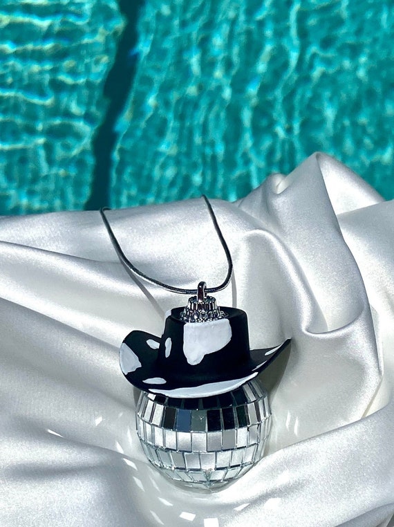 Black Cow Print Disco Cowboy Rear View Mirror Car Decor L Car | Etsy