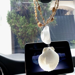 Coastal Cowgirl Seashell Rear View Mirror Car Accessory L Summer Shell ...