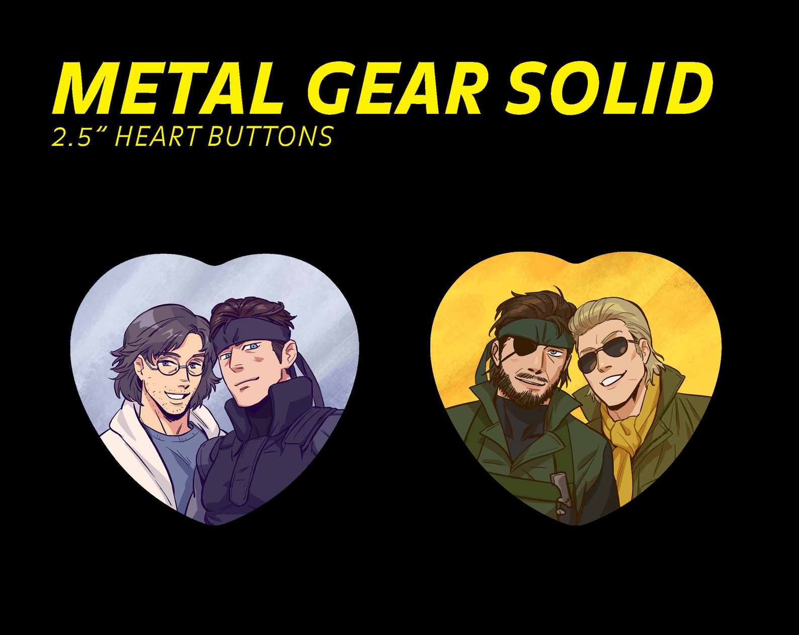 Metal Gear Solid Heart Buttons Snotacon / Bbkaz - Etsy