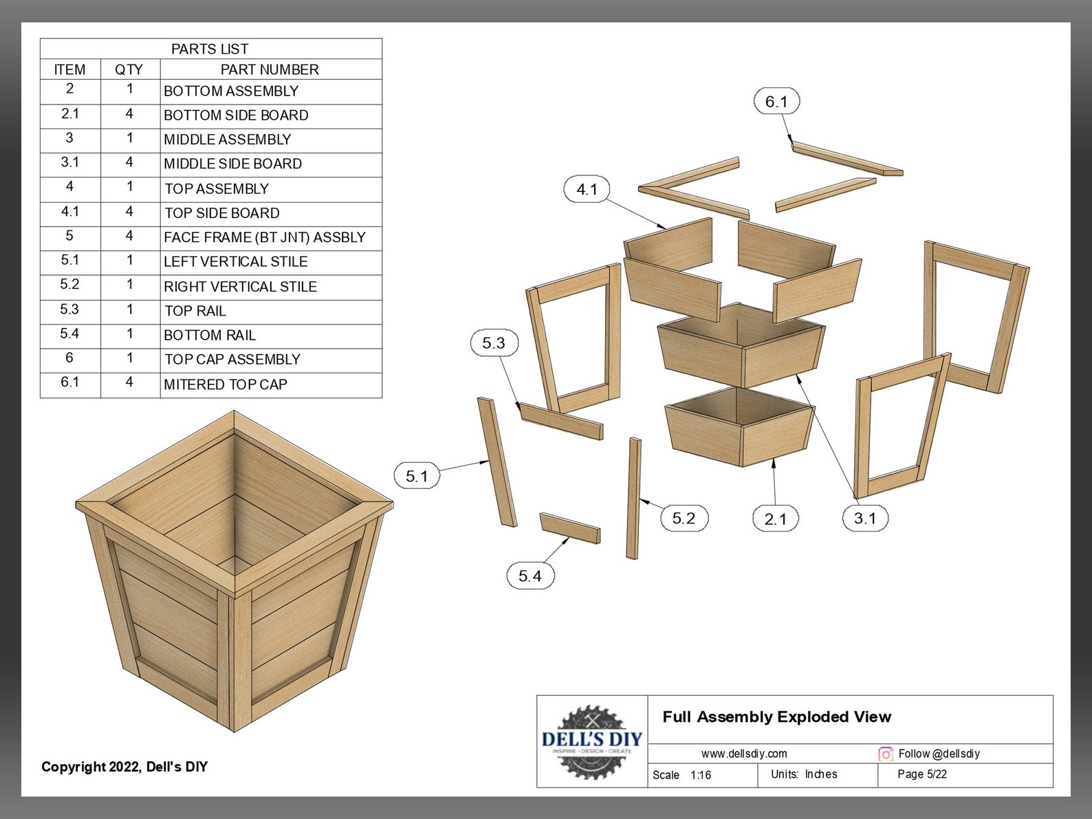 The Ultimate DIY Tapered Planter - Digital Build Plans - Etsy