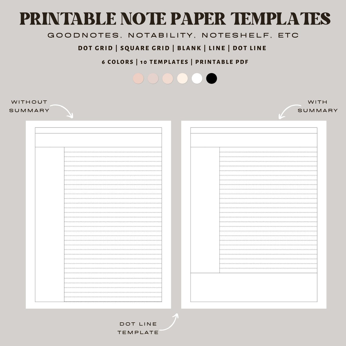 Printable Cornell Notes Bundle Digital Notes Paper PDF Note Pages ...