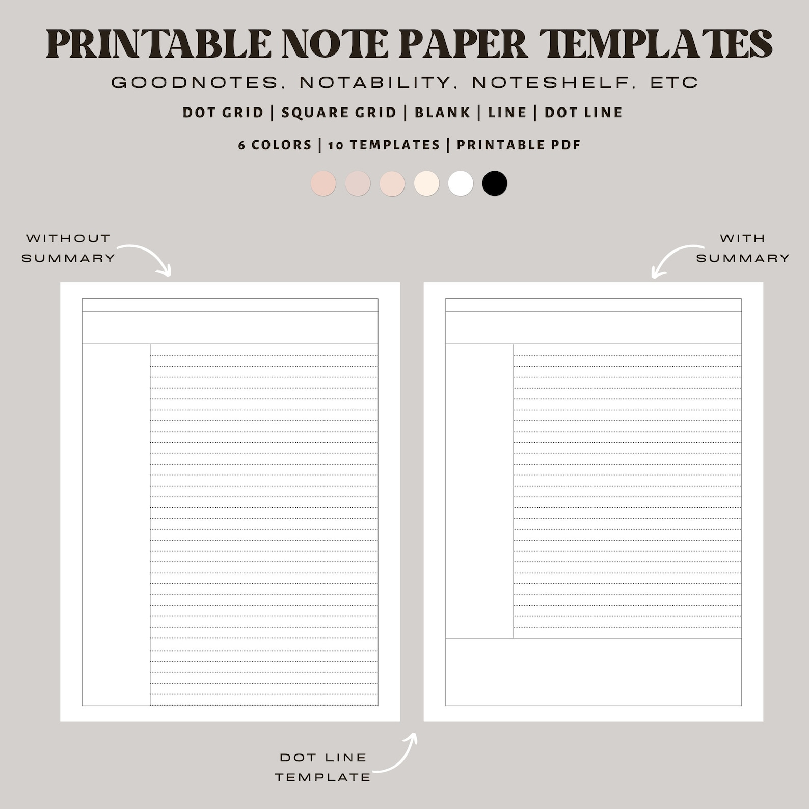 Printable Cornell Notes Bundle | Digital Notes Paper | PDF Note Pages ...