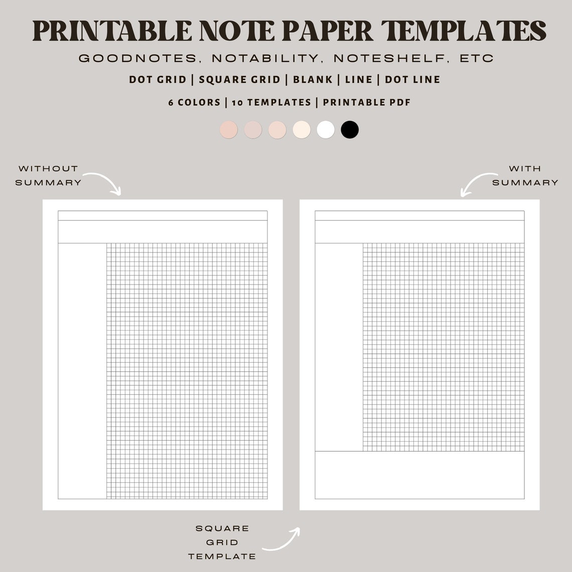 Printable Cornell Notes Bundle Digital Notes Paper PDF Note Pages ...