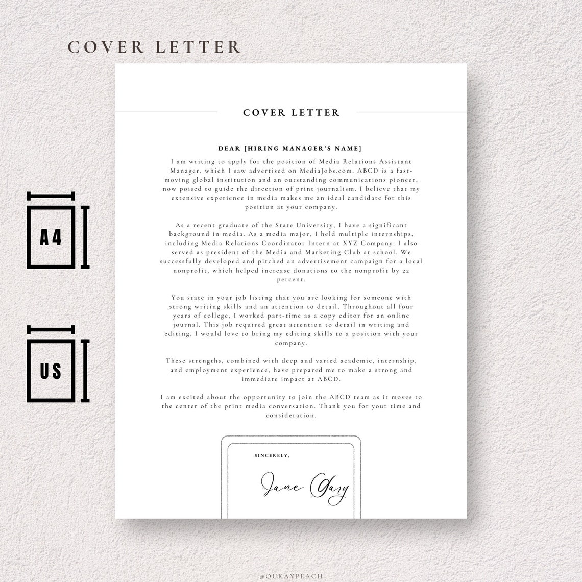 Resume and Cover Letter Template Bundle | Professional Resume Template ...
