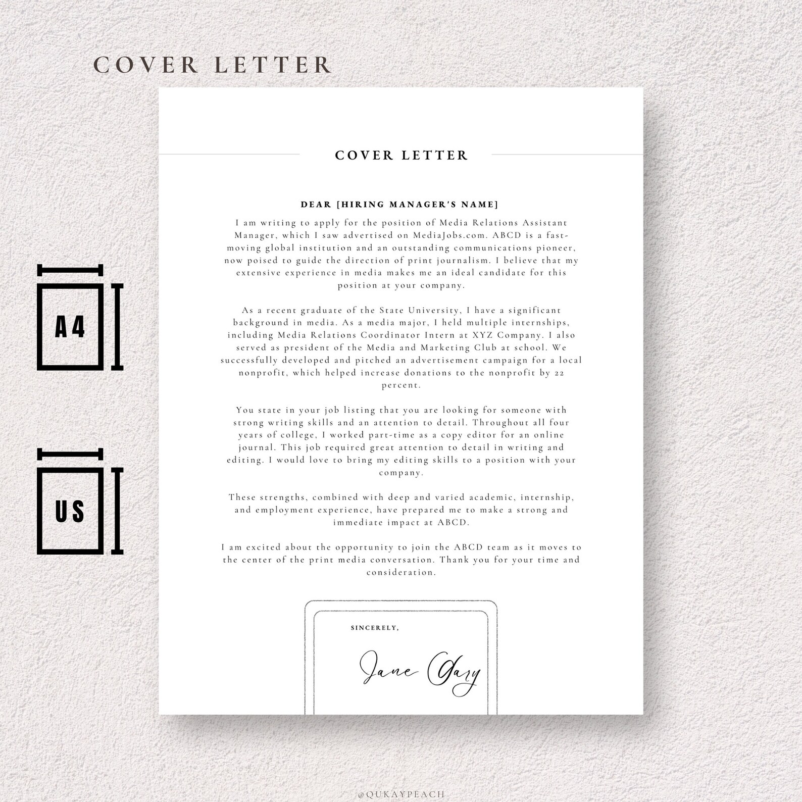Resume and Cover Letter Template Bundle | Professional Resume Template ...